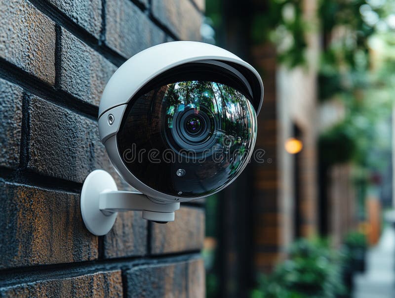 Dome Surveillance Camera on the Outer Wall of a Building Stock ...