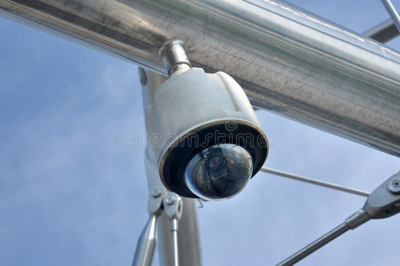 Dome type CCTV camera stock image. Image of live, look - 28615109