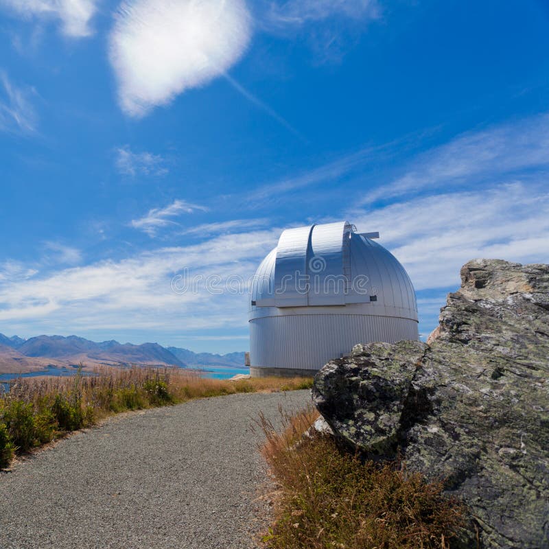 Domed Astronomy Observatory on Mountain Top Stock Photo - Image of ...