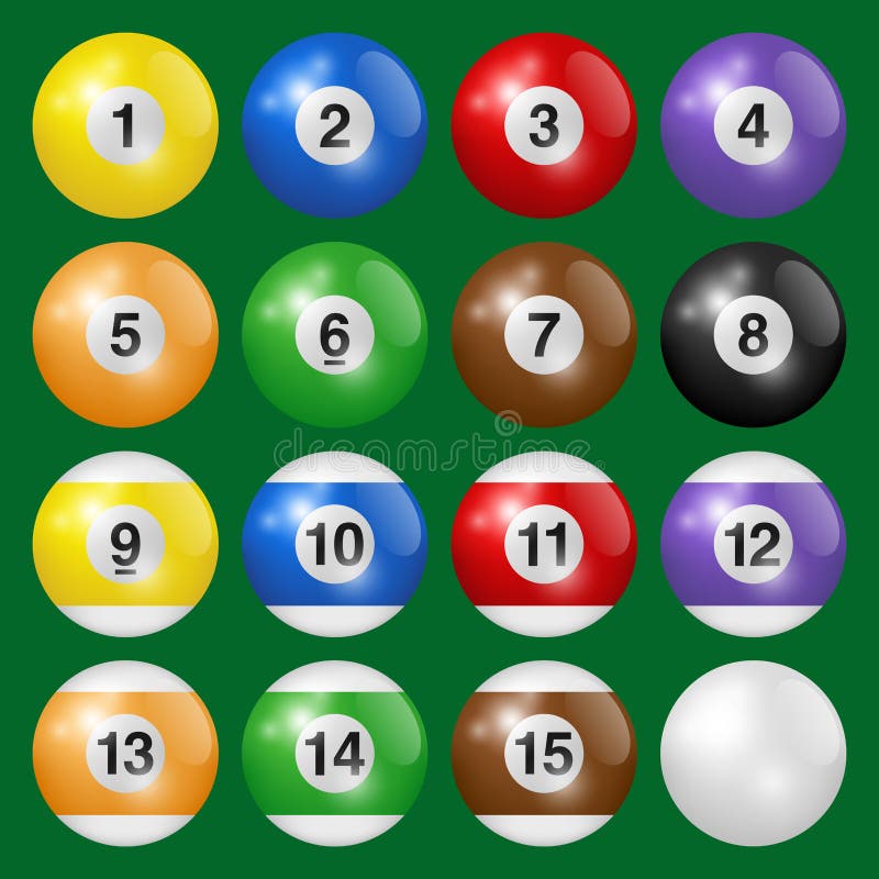 Billiard, Pool and Snooker Balls Collection. Set of Billiard Balls ...