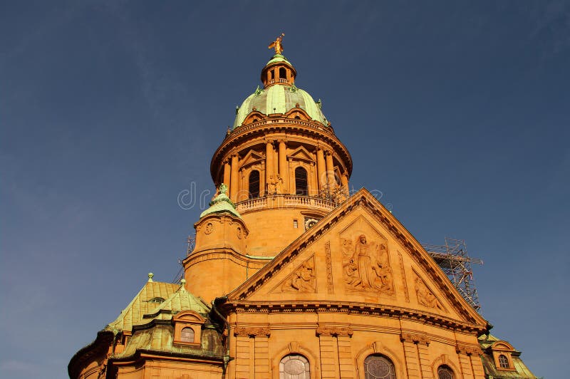 Domes of Christ Church in Mannheim, Germany Stock Image - Image of ...