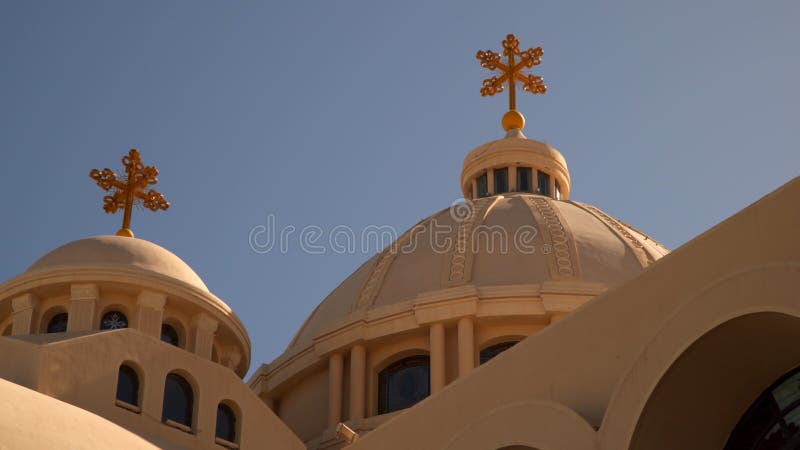 Domes with Crosses on the Coptic Church in Sharm El Sheikh Stock Video ...