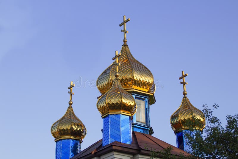 The Domes are Golden Above the Chapel. Stock Photo - Image of structure ...