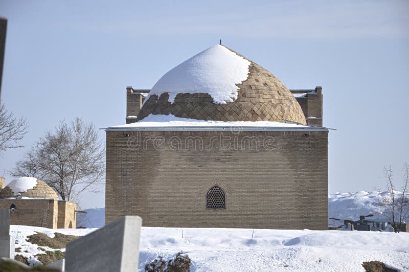 Samarkand. Blue Domes in Winter Stock Photo - Image of ceramics ...