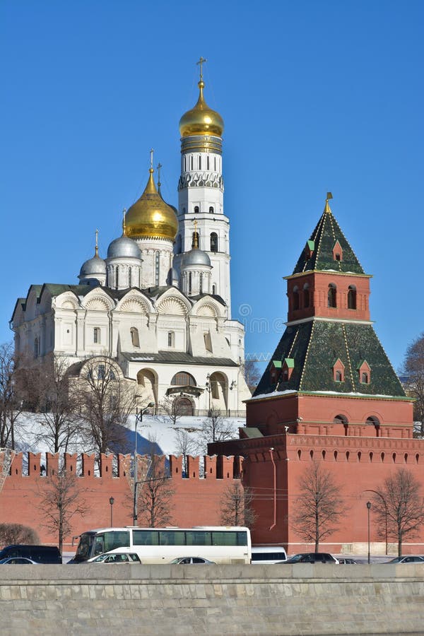 Domes of the Kremlin Churches. Editorial Stock Image - Image of ...