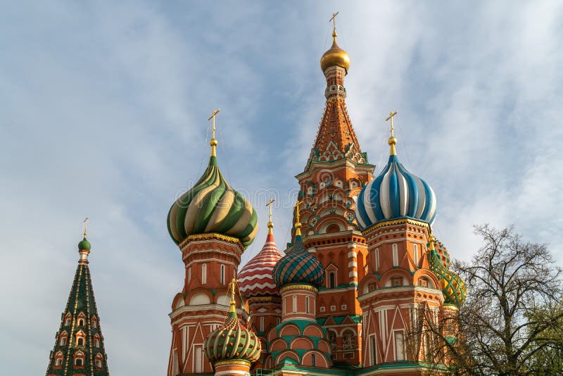 Domes of St. Basil S Cathedral on Red Square in Moscow Stock Image ...