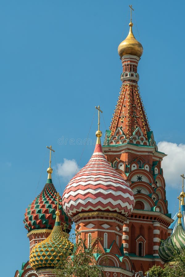 Domes of St. Basil S Cathedral on Red Square in Moscow Stock Image ...