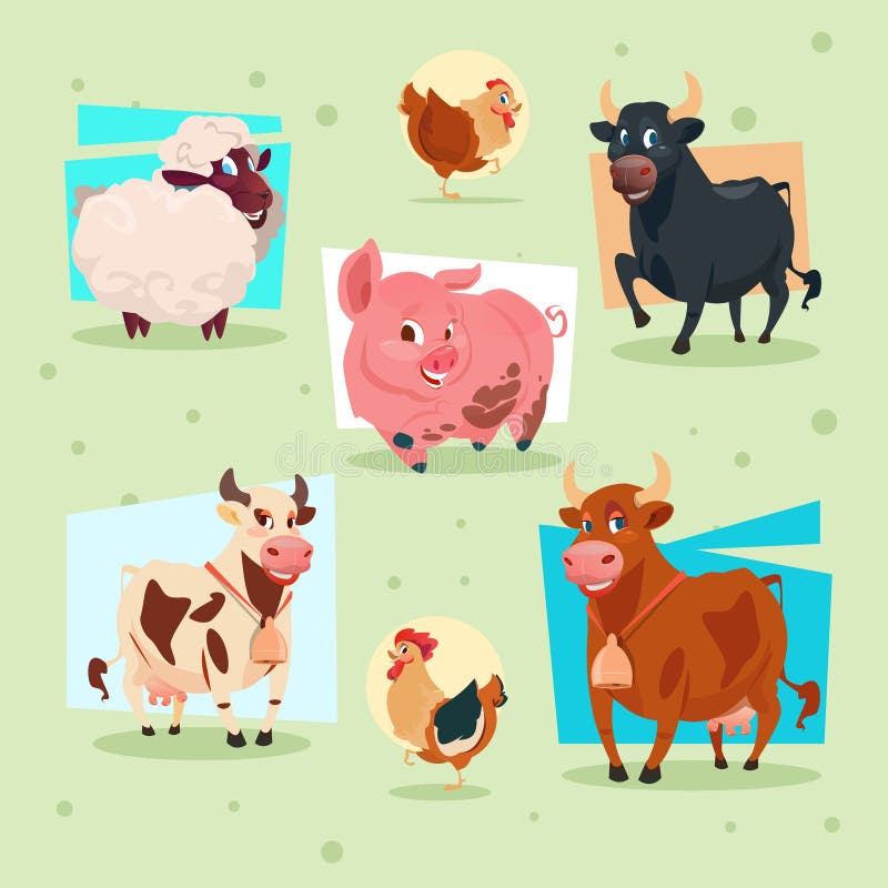 Domestic Animals Icon Farm Breeding Stock Vector - Illustration of ...