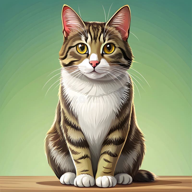 Domestic Cat Vector Illustration Stock Illustration - Illustration of ...