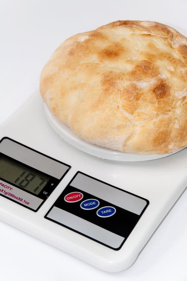 Domestic Flat Bread on a Kitchen Digital Scale Stock Image - Image of ...