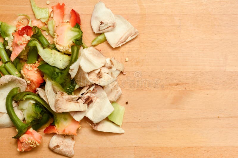 Domestic Food Waste for Compost in Home Kitchen Interior Stock Image ...