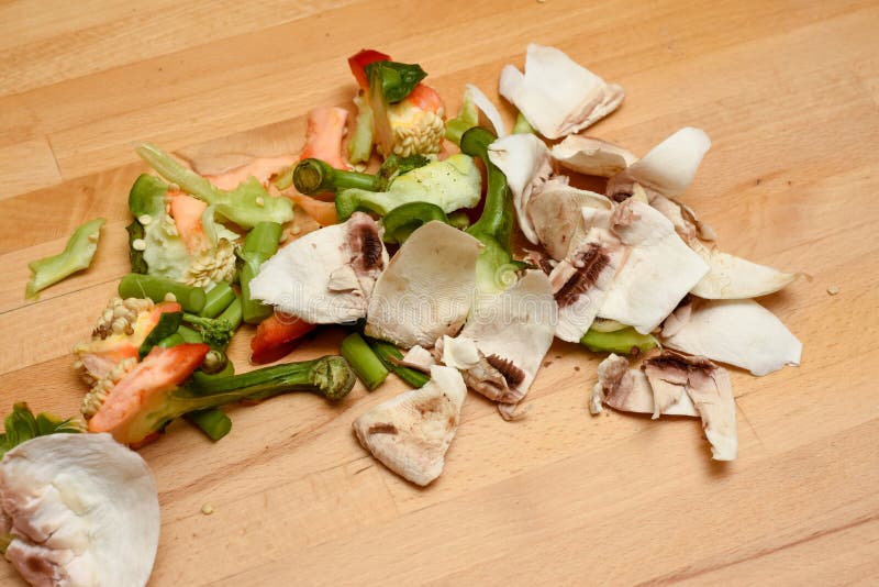 Domestic Food Waste for Compost in Home Kitchen Interior Stock Photo ...