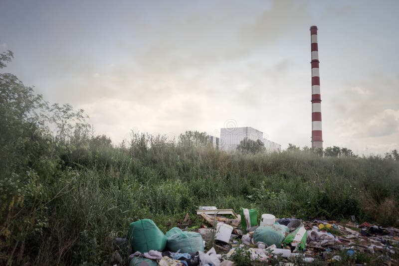 Domestic Garbage Factory Chimneys Stock Photos - Free & Royalty-Free ...