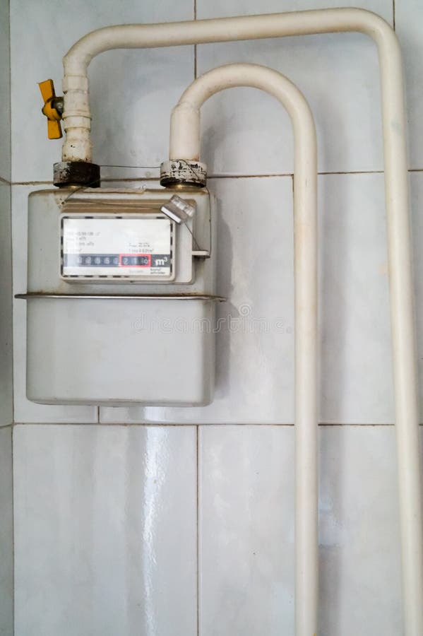 Domestic gas meter stock photo. Image of door, meter - 97037444