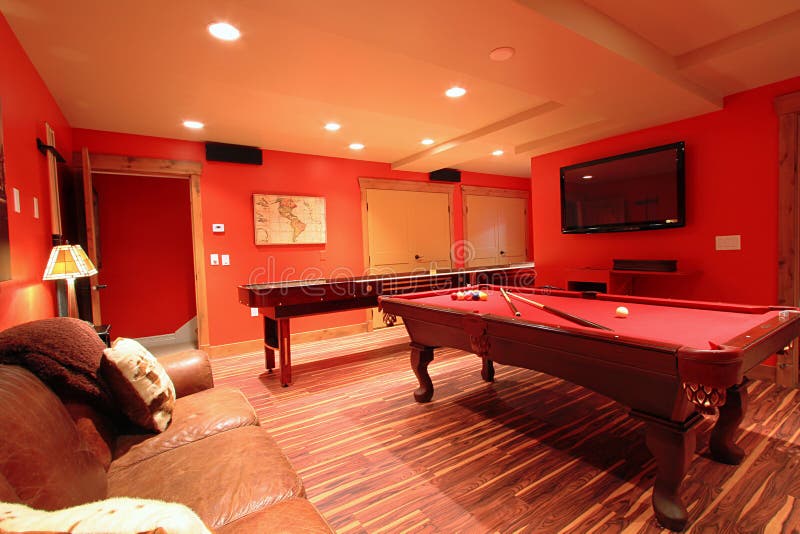 Domestic pool room stock image. Image of spacious, room - 15990397