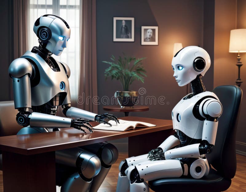 Domestic Robot Interaction at Home Stock Image - Image of lifestyle ...