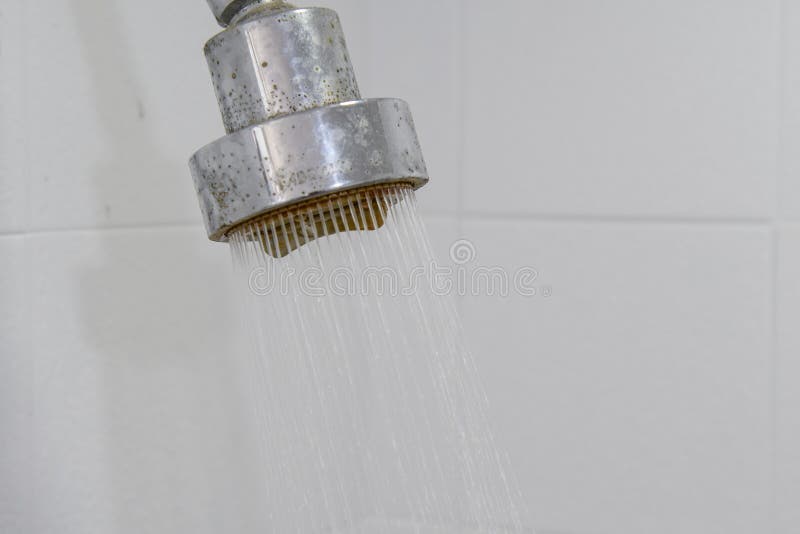 Domestic Shower Falling Water with White Background Stock Image - Image ...