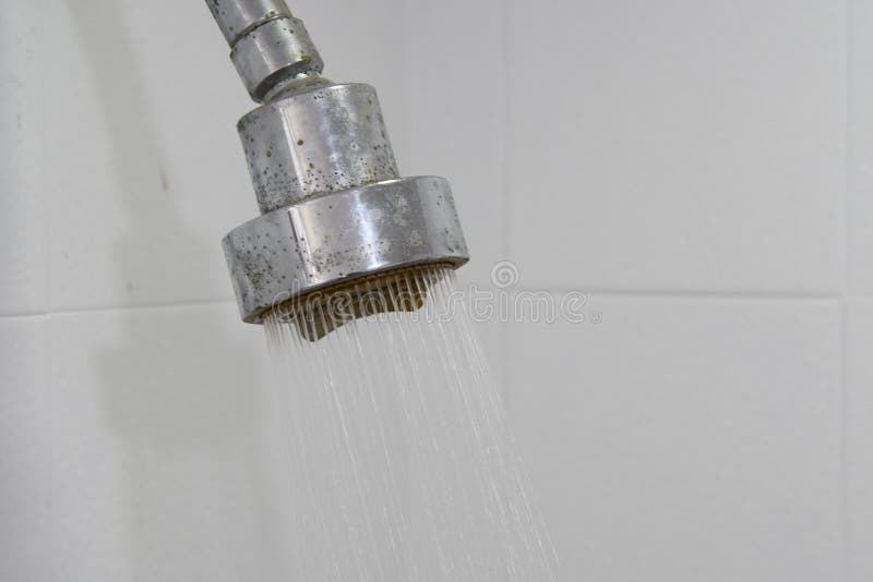 Domestic Shower Falling Water with White Background Stock Image - Image ...