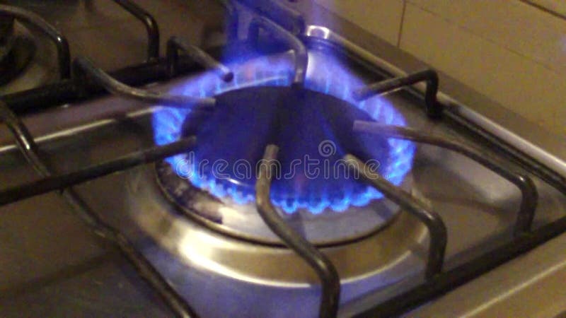 Domestic Stove Burner Ignition in Slow Motion Stock Video - Video of ...