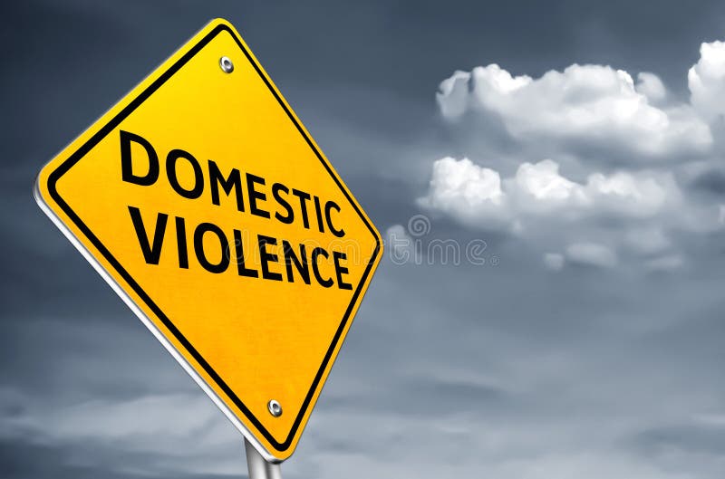 Domestic Violence Road Sign Warning Stock Photo - Image of domestic ...