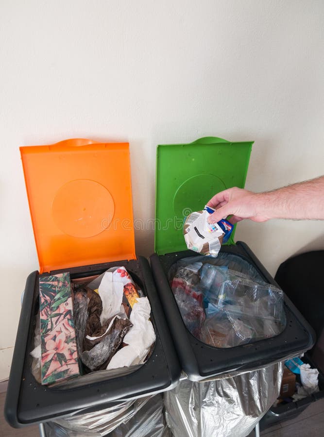 Domestic waste sorting stock photo. Image of production - 240688356
