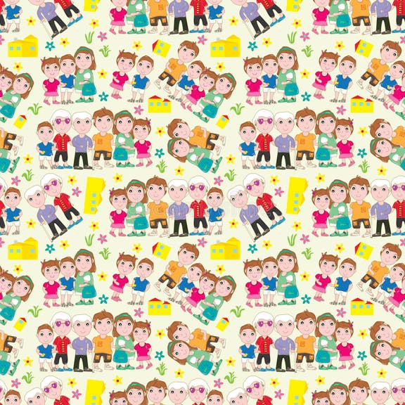 Patrón Sin Costuras "Hogar Familiar"_eps Ilustración del Vector ...