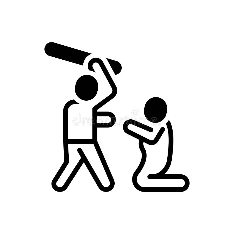 Black Solid Icon for Dominant, Beating and Whacking Stock Illustration ...