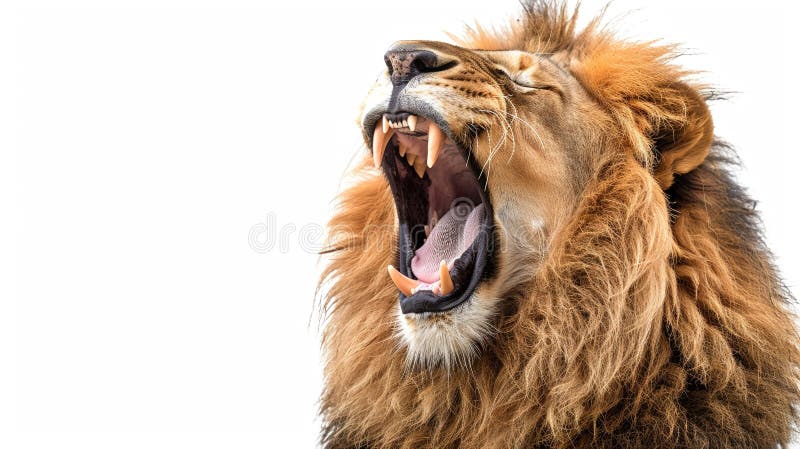 Dominant Lion Roaring Regality on Display Stock Illustration ...
