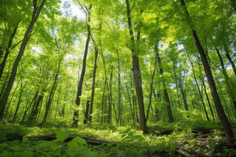 Dominant Tree Species in a Deciduous Forest Stock Illustration ...