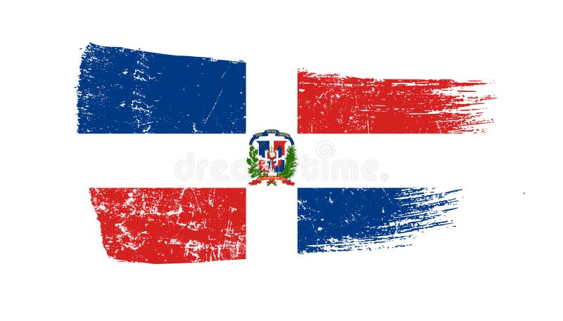Dominic Flag Designed in Brush Strokes and Grunge Texture Stock ...
