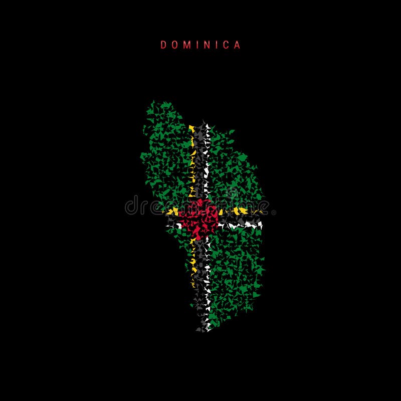 Dominica Flag Map, Chaotic Particles Pattern in the Dominica Flag ...