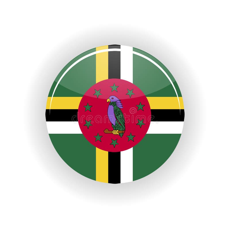 Dominica icon circle stock vector. Illustration of flag - 82566121
