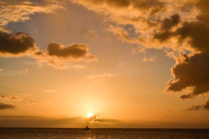Dominica Island Sunset stock photo. Image of cayman, clouds - 88946128
