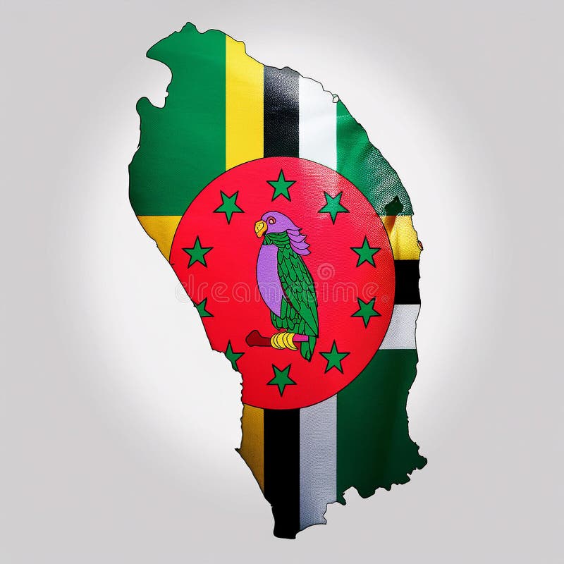 Dominica Map and Flag stock illustration. Illustration of capital ...