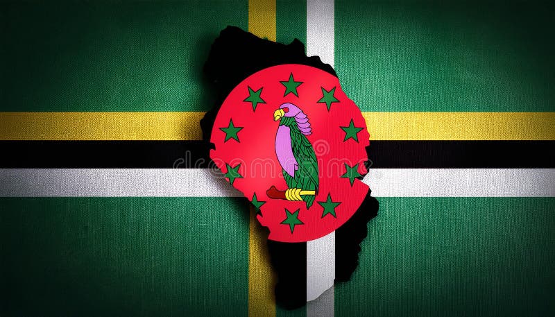 Dominica Map and Flag stock illustration. Illustration of constituent ...