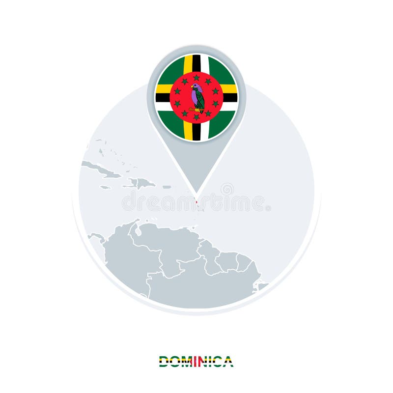 Dominica Detailed Map Highlighted on Blue Rounded World Map Stock ... Dominica Detailed Map Highlighted on Blue Rounded World Map Stock ...