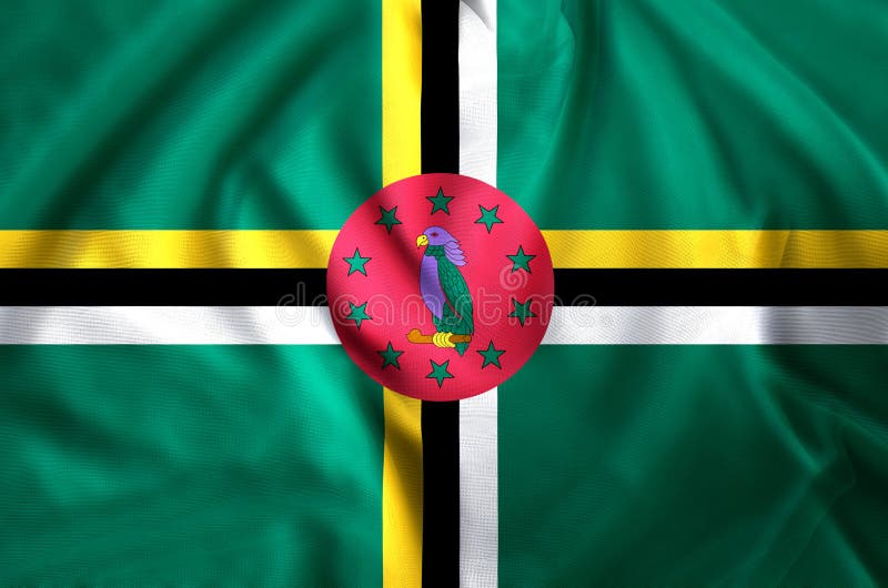 Dominica 3d Waving Flag Illustration Stock Illustration Illustration