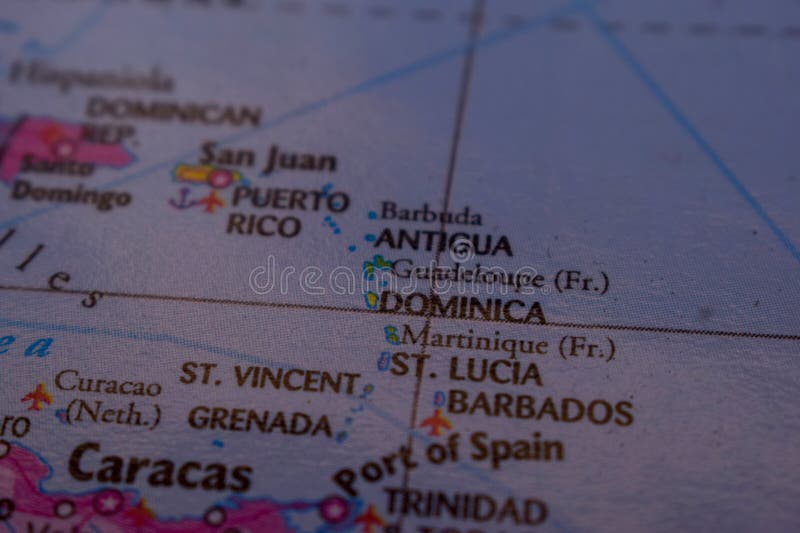 Dominica on the World Map-Geo Political Map Stock Photo - Image of ...