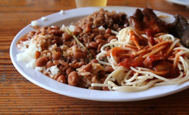 Dominican Lunch stock image. Image of dominican, spaghetti - 8821079
