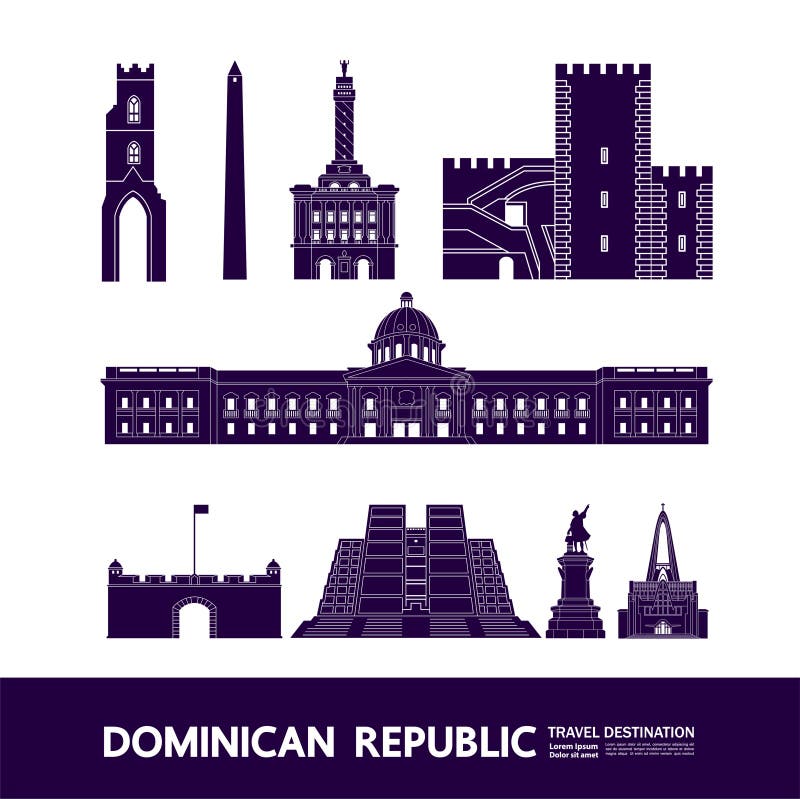 Dominican Republic Travel Destination Vector Illustration Stock Vector ...