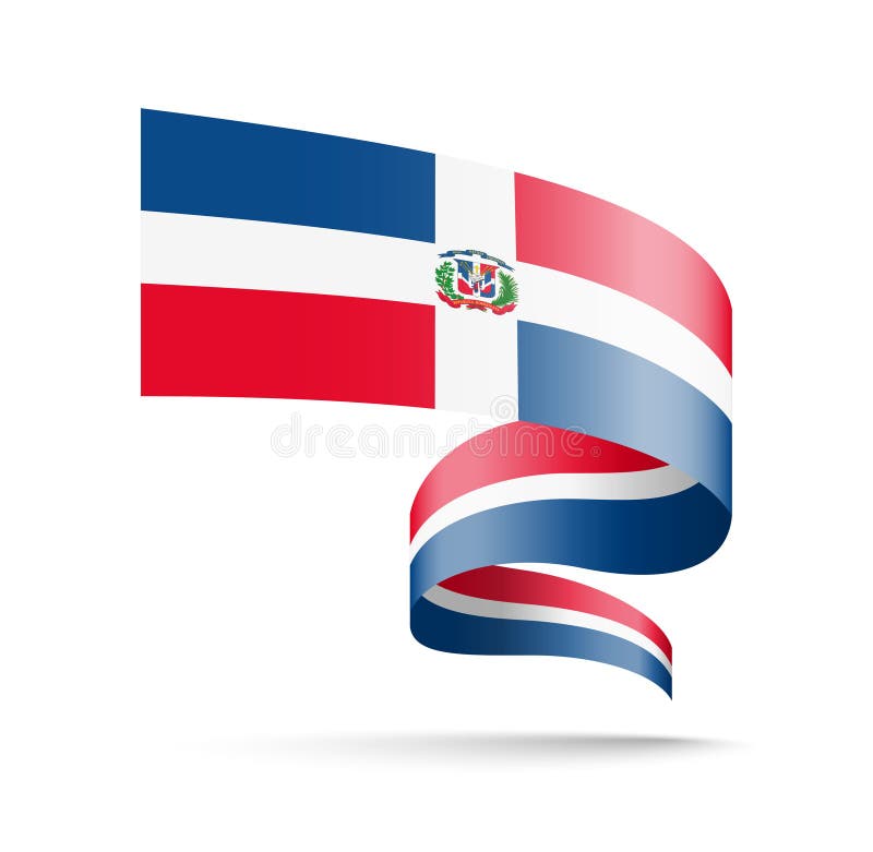 3D Flag of Dominican Republic on a Pillar Stock Illustration ...