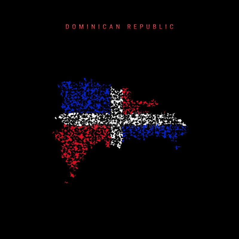 Dominican Republic Flag Map, Chaotic Particles Pattern in the Dominican ...