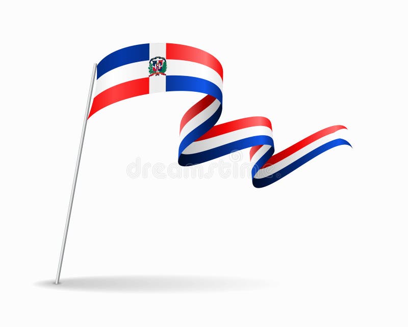 Dominican Republic Flag Wavy Background Layout. Vector Illustration ...