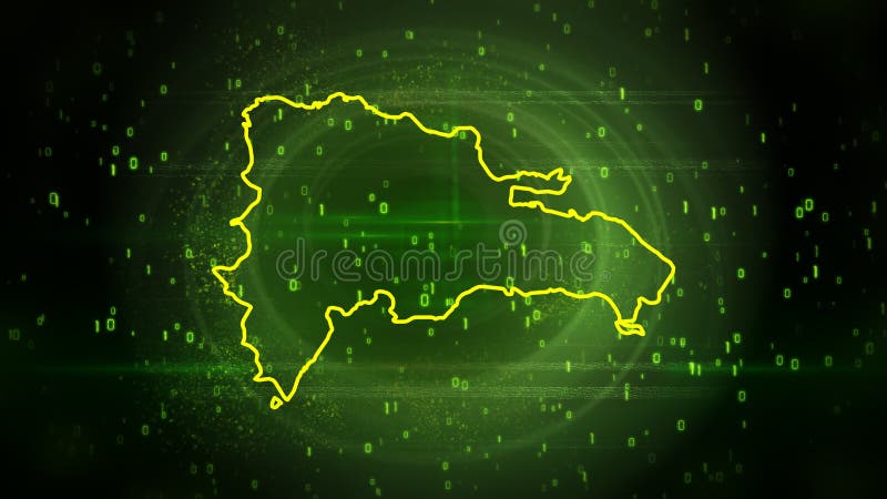 Dominican Republic Map on Digital Background Stock Illustration ...