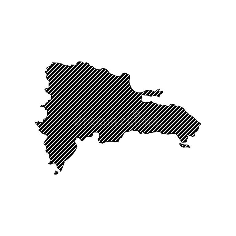 Dominican Republic Map Icon Stock Vector - Illustration of silhouette ...