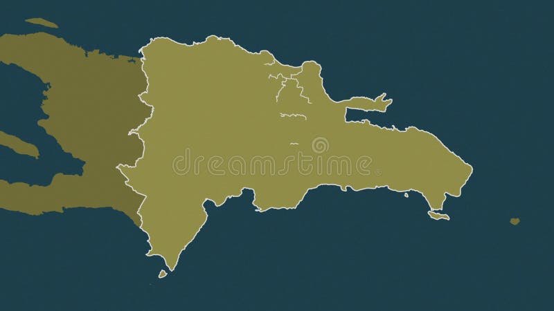 Dominican Republic Map - Solid. Regions. Pattern. Labels Stock Video ...