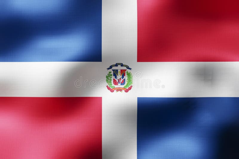 Dominican Republic - Textile Flag - 3d Illustration Stock Illustration ...