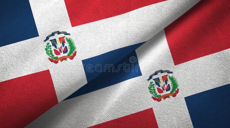 Dominican Republic Two Flags Textile Cloth, Fabric Texture Stock ...