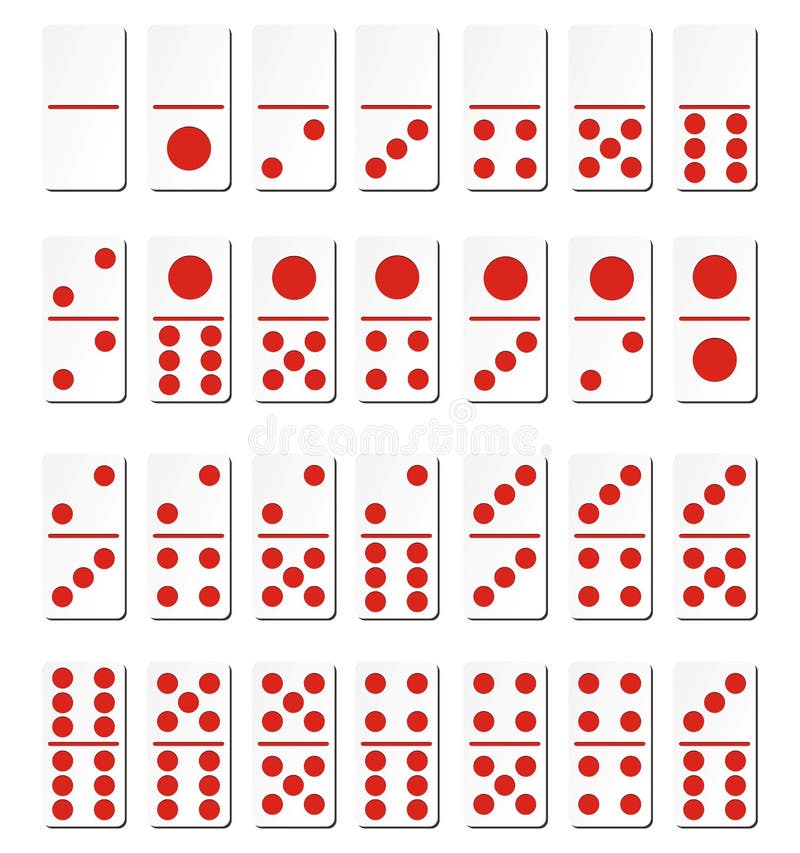 Domino cards - red stock illustration. Illustration of group - 50593158
