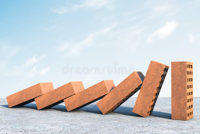 Falling bricks stock vector. Illustration of cubes, falling - 12174490